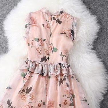 Rose Pattern Dress on Luulla