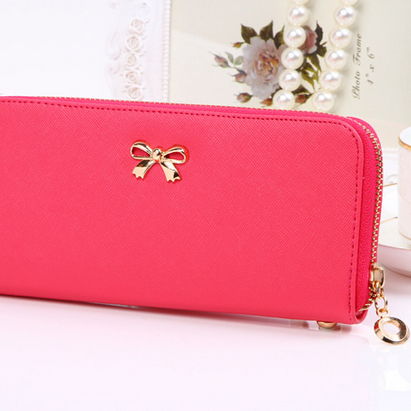 Ms. Cute Bow Cross Pattern Wallet on Luulla
