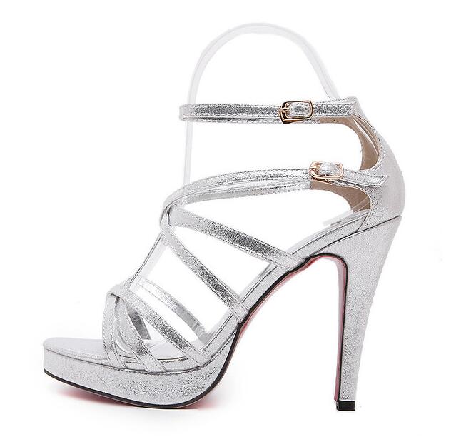 Sexy Hollow-out Bind High-heeled Sandals--black on Luulla