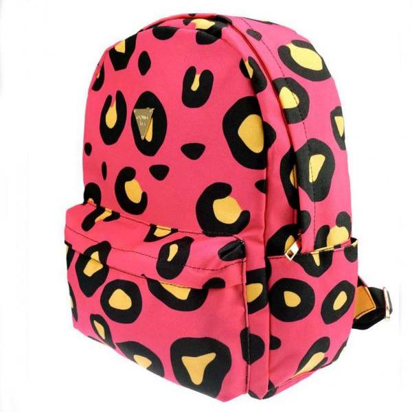 Nice Rivet Leopard Canvas Backpack on Luulla